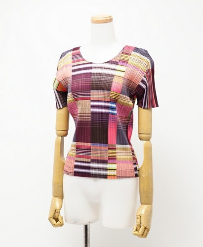 Pleats Please Issey Miyake Short Sleeve Cut And Sew Tops For Women Size ...