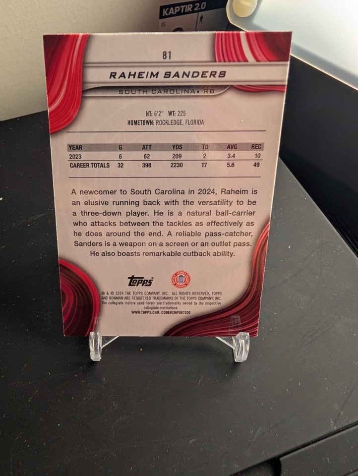 Raheim Sanders Yellow /75 2024 Bowmans Best Chrome U University | eBay
