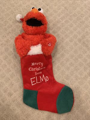 Sesame Street Animated and Musical Plush ELMO 20” Christmas Stocking ...