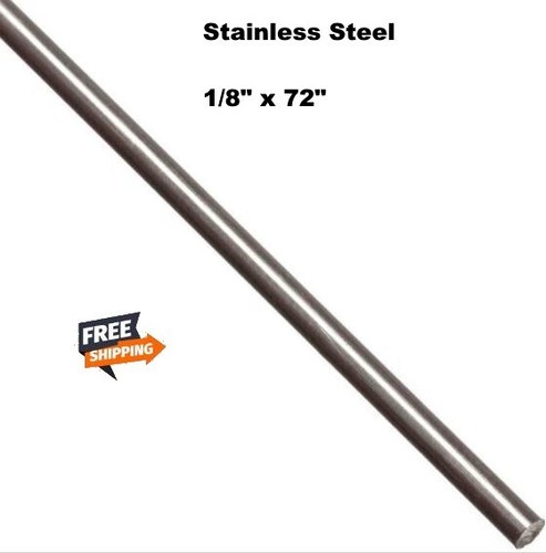 1/8" x 6 Ft Stainless Steel Solid Round Stock Alloy 303 Unpolished Rod ...