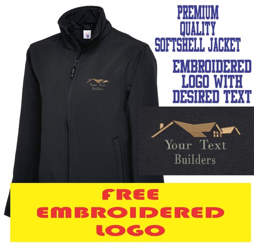Personalised Embroidered Your Text Builders Logo Soft Shell Jacket ...