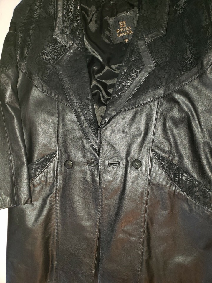 BYRNES & BAKER Soft Leather Jacket Coat Women's Size S Black | eBay