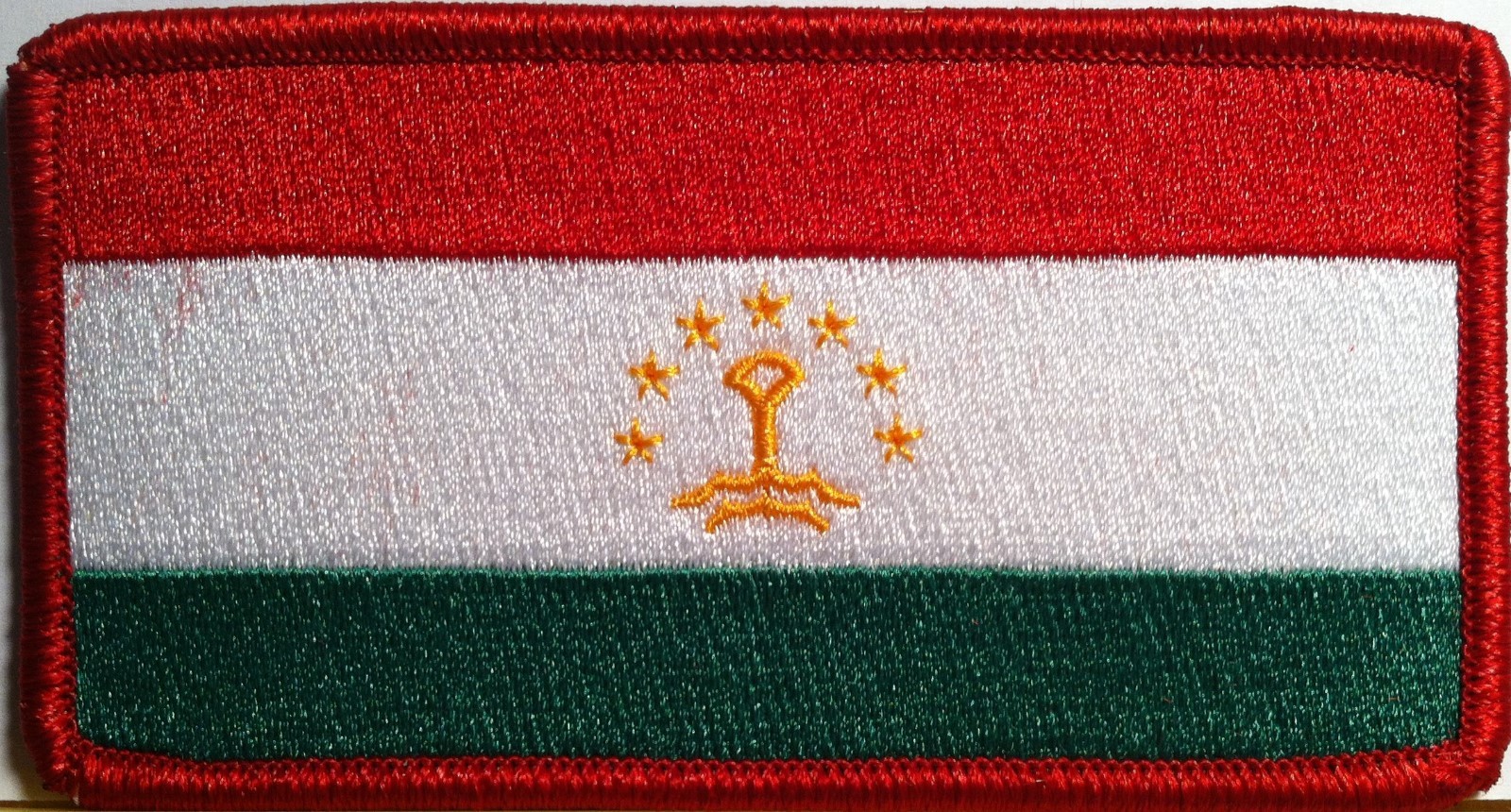Tajikistan Flag Military Patch With Hook & Loop Fastener Red Border #28 | eBay