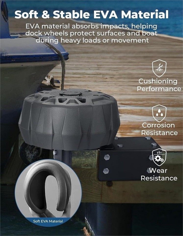 KEMIMOTO 12" Boat Dock Wheels, EVA Boat Dock Bumpers Dock Edge for ...