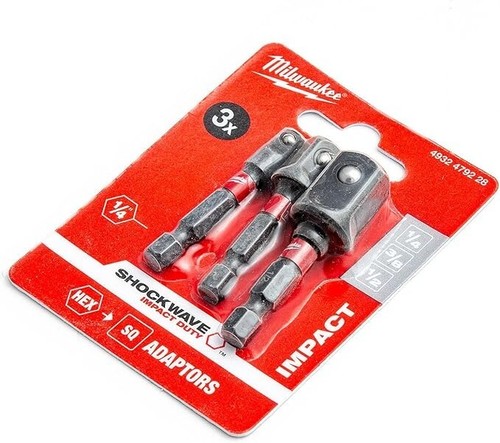 Milwaukee Shockwave Impact Socket Adaptor Set (3pc) 4932479228 ...