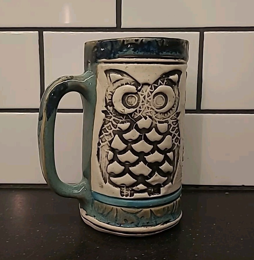 ALISSA CLARK CLAYWORKS OWL MUG HANDMADE ART POTTERY VHTF (R) | eBay