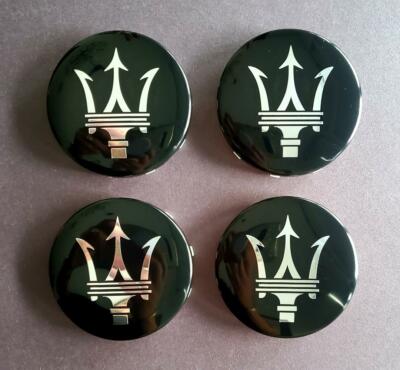 Maserati QP & Ghibli GTS Black w/ Chrome Wheel Center Cap | 4pcs
