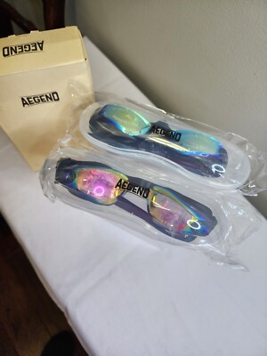 Aegend Mirrored Swim Goggles, 2 Pack Swimming Goggles, Anti-fog, Adult ...