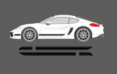 Fits Porsche Cayman Boxster 12-16 981 981C R Style Side Stripe Decal ...