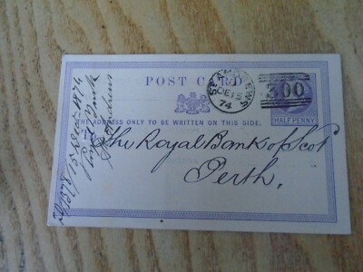 ROYAL BANK ST ANDREWS PERTH POSTMARKS 1874 POSTCARD p23 G | eBay UK
