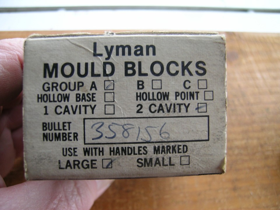 Lyman/Ideal 2 Cavity Bullet Mold Mould #358156 155 Grain GC/SWC 38/357 ...