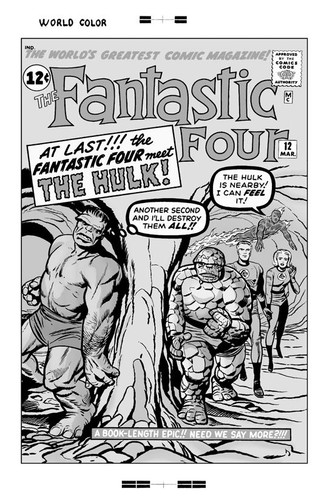 Jack Kirby Fantastic Four #12 1st Hulk Vs. Thing Rare Large Production ...