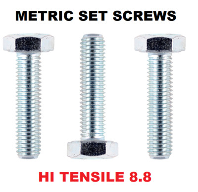 M7 (7mm) SET SCREWS FULLY THREADED BOLT GRADE 8.8 HIGH TENSILE ZINC ...