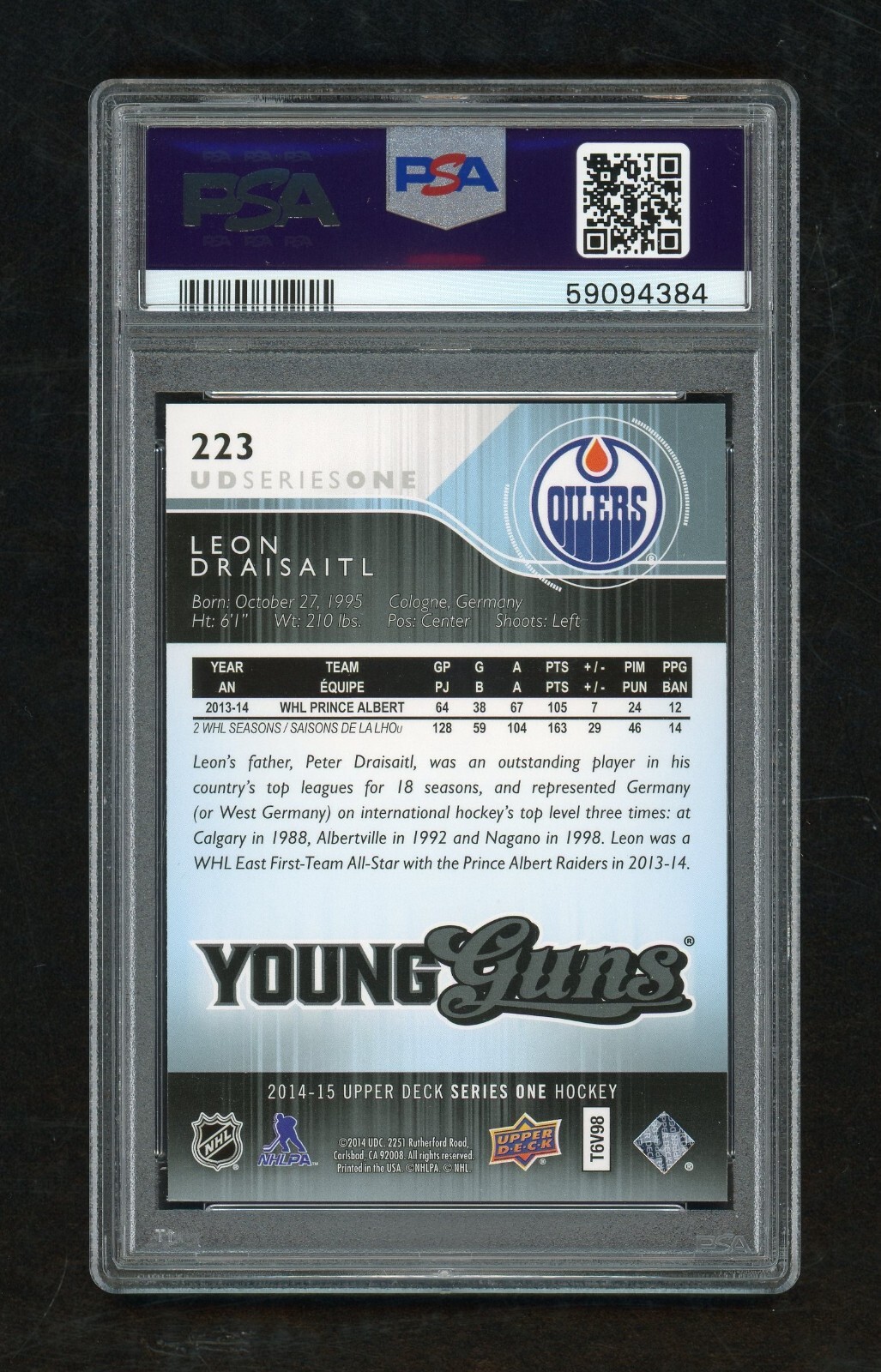 2014 Upper Deck Leon Draisaitl #223 Young Guns (Rookie Card) PSA 10 | eBay