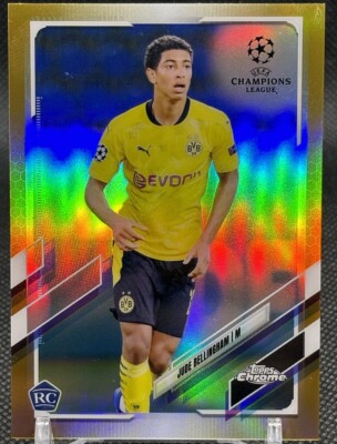 2021 Topps Chrome UEFA Jude Bellingham Gold Refractor RC /50 Dortmund ...