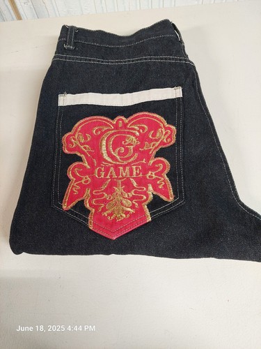 Coogi Black Jeans "Game Time" 32x29 HipHop Streetwear Baggy Embroidered ...