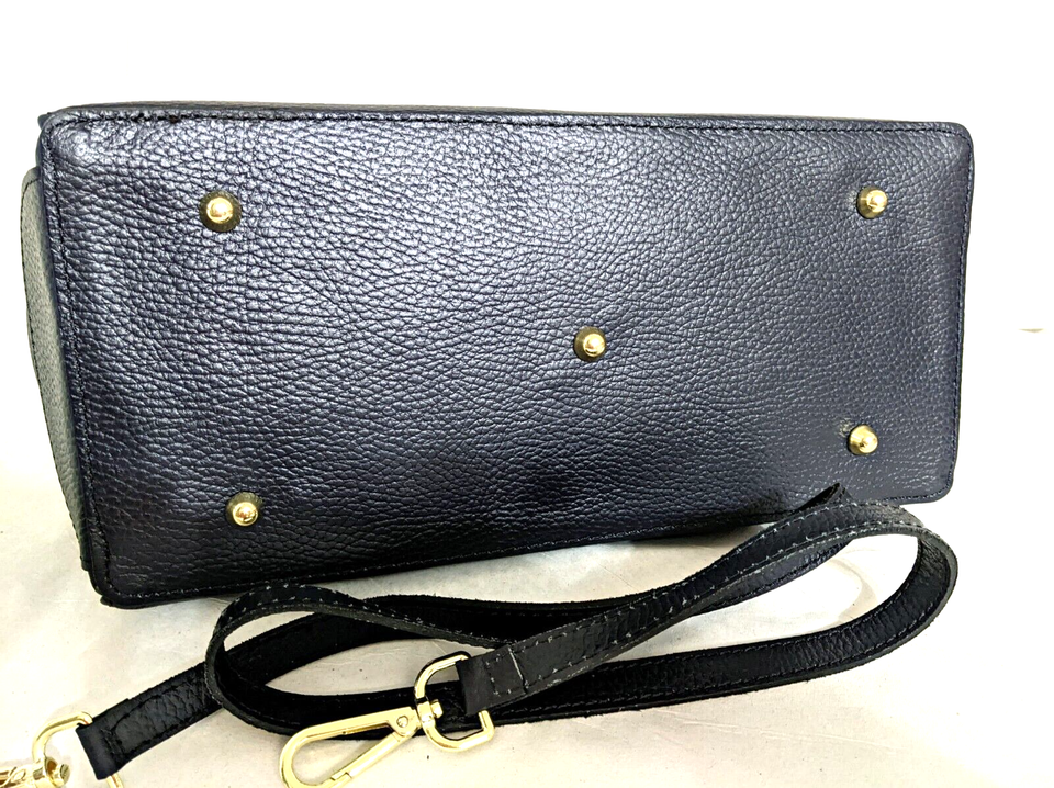 ITALIAN LOCK & KEY PEBBLED LEATHER BAG HANDBAG SATCHEL by DIVA - MADE ...