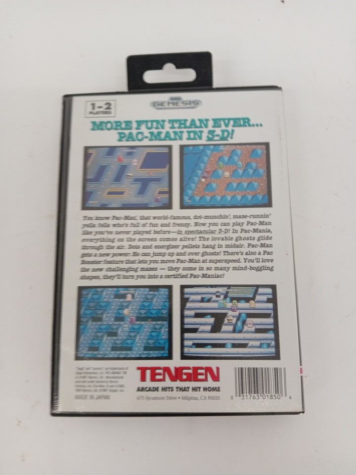 Pac Mania Sega Genesis Video Game Tengen With Manual 1991 Retro Vintage ...