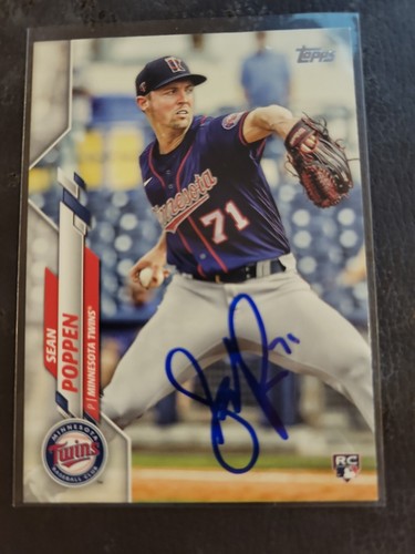 2020 Topps Update Sean Poppen RC Rookie Card Signed IP Auto Twins ...