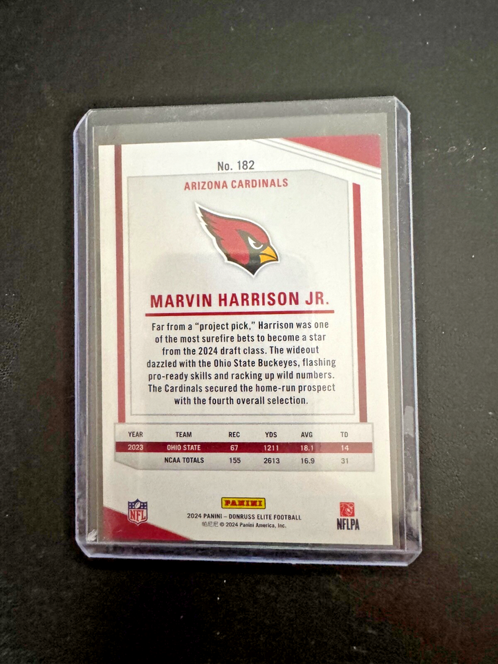 2024 Donruss Elite Marvin Harrison Jr Aspirations 22/82 Cardinals RC ...