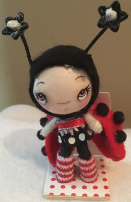 Mini Spring Ladybug Paper Mache OOAK Art Doll | eBay