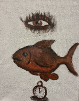 Original Surrealist Oil Painting 8x10” Canvas Signed Mercogliano Modern ...