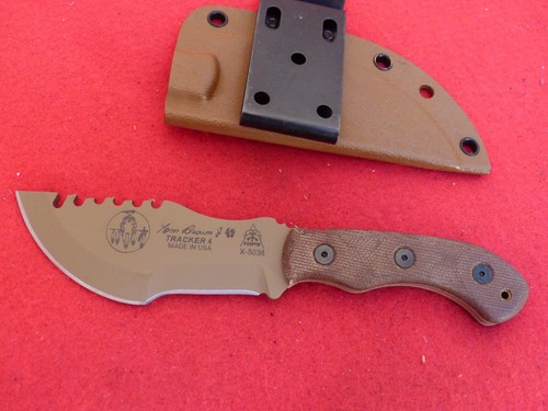 TOPS USA Tom Brown Jr Tracker-4, X-5036 fixed blade full tang knife-New ...