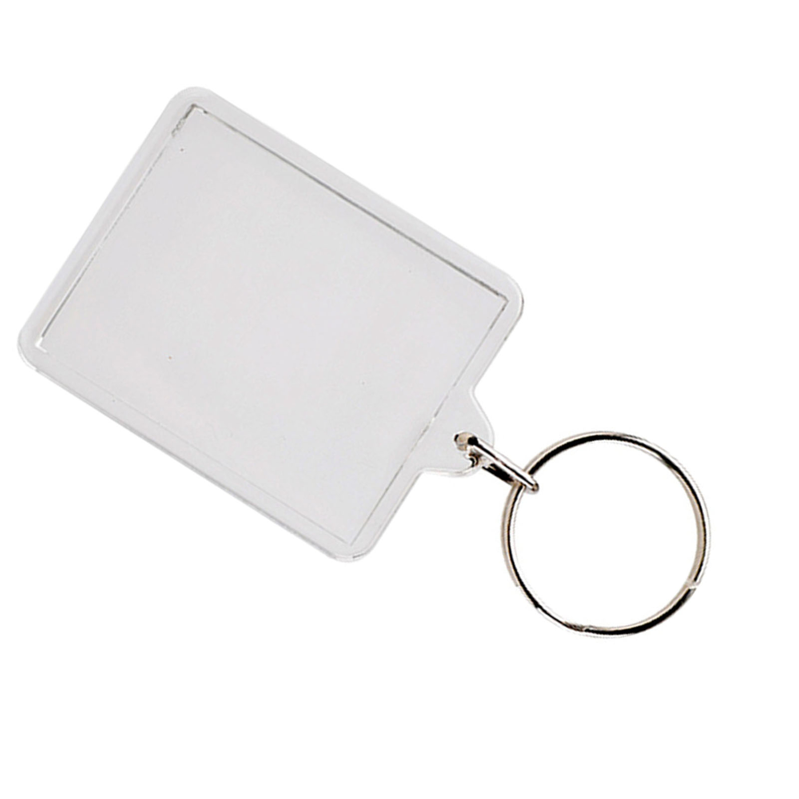 50Pcs Photo Frame Keyring Rectangular Transparent Key Ring Chain Keychain Pi AGS | eBay