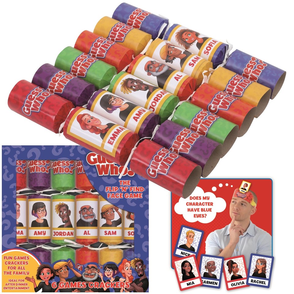 6 Pack Game Christmas Crackers - Guess Who? | eBay