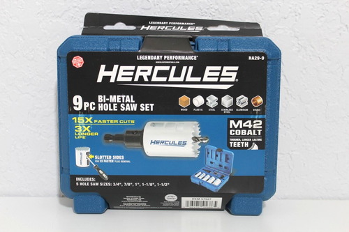 Hercules 9pc. Bi-Metal Hole Saw Set with Slotted Sides & Case HA29-9 ...