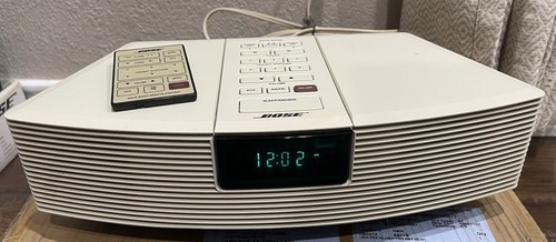 Bose Wave Radio Cream Alarm Clock AWR1-1W W/Remote Tested Works Power ...