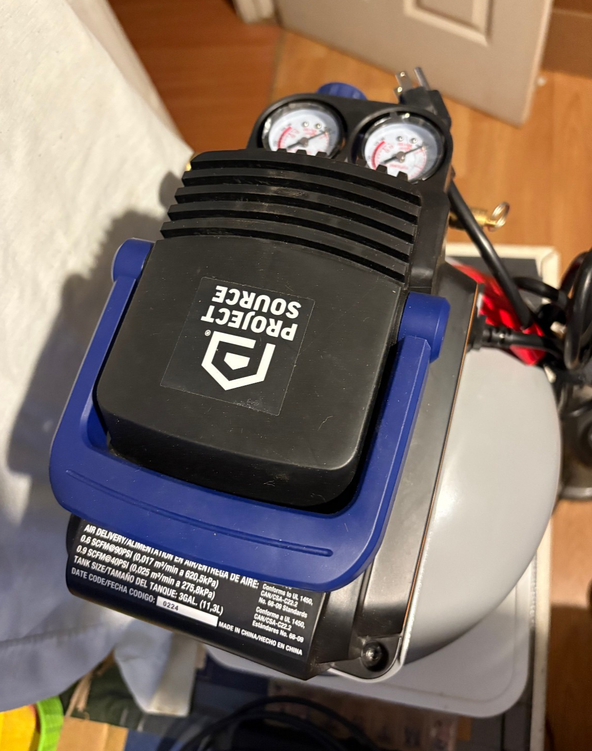 Project Source 3-Gallon Portable Electric 110 PSI Pancake Air ...