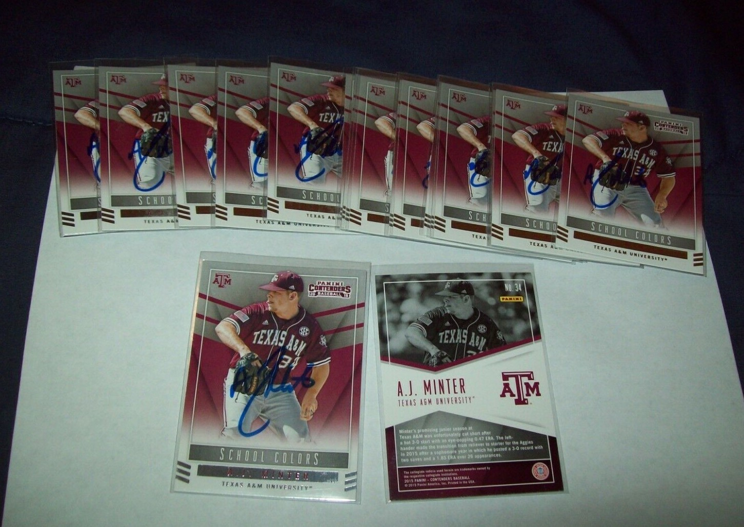 Twenty 2015 Atlanta Braves Prospects A.J. Minter Hand Signed ...