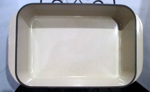 VTG LE CREUSET ENAMEL CAST IRON RED #30 ROASTING BAKING CASSEROLE ...