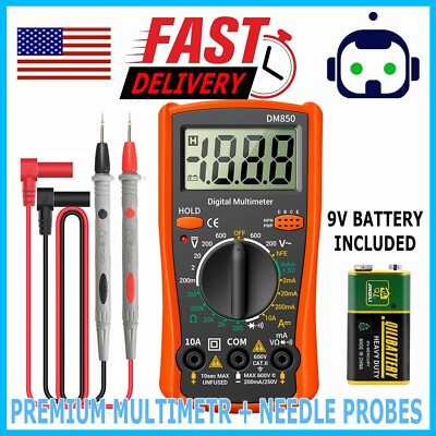 Digital Multimeter Voltmeter DM850 AC DC Ammeter Ohmmeter Volt Meter ...