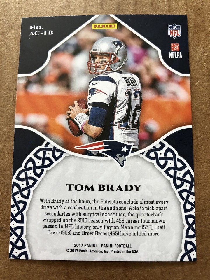 2017 PANINI - TOM BRADY - *RARE* ACCOLADES 456 CAREER TD'S #ACTB - G.O ...