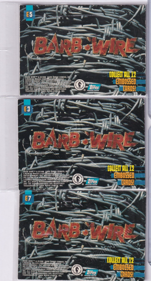 Pamela Anderson as Barb Wire 3 Embossed Cards E3 E5 E7 Topps 1996 | eBay