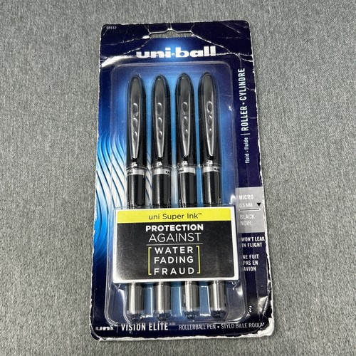 2015 NOS 4 Pack Uni-ball Vision Elite Rollerball Pens Micro Point 0.5mm ...