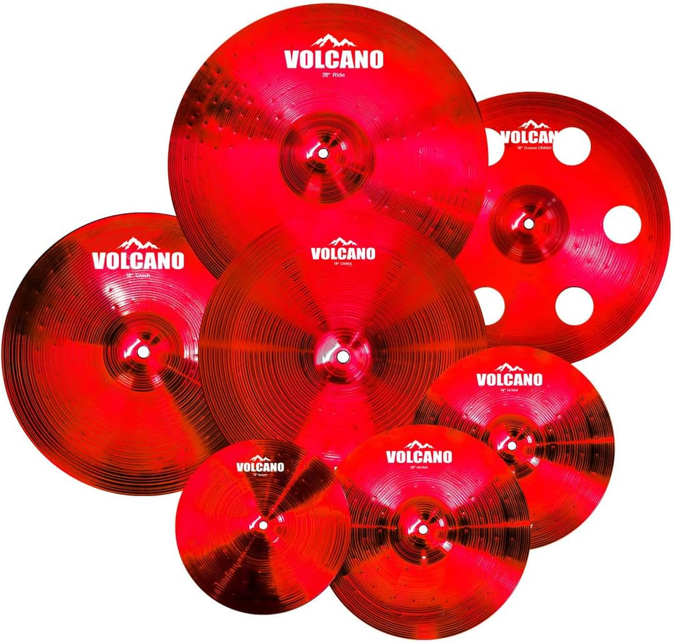 Titanium Color Cymbals Set – 7-Piece Drum Cymbal Pack for Acoustic Kits ...