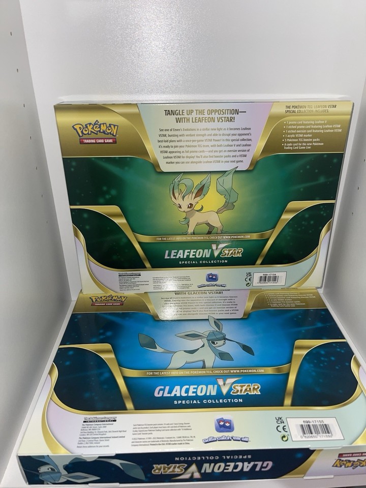Pokémon TCG Glaceon & Leafeon VSTAR Special Collection Box SET ...