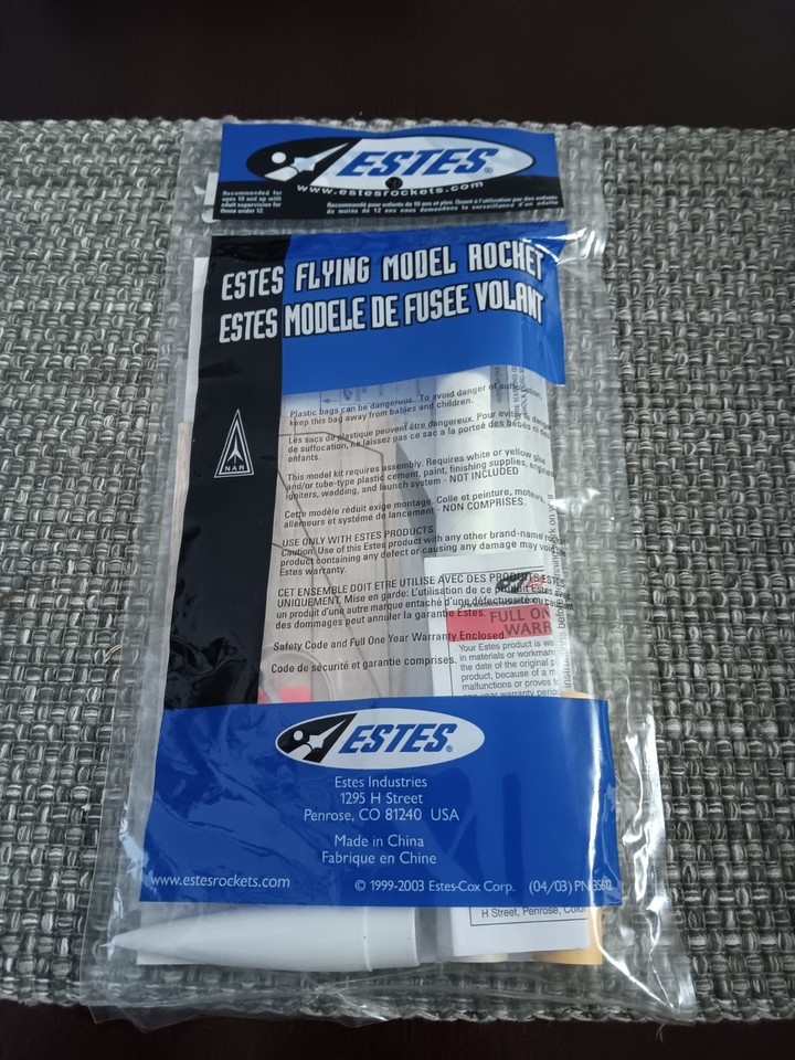 ESTES Flying Model Rocket Kit Hi Flyer EST 2178 NEW Skill Level 1 Dated ...