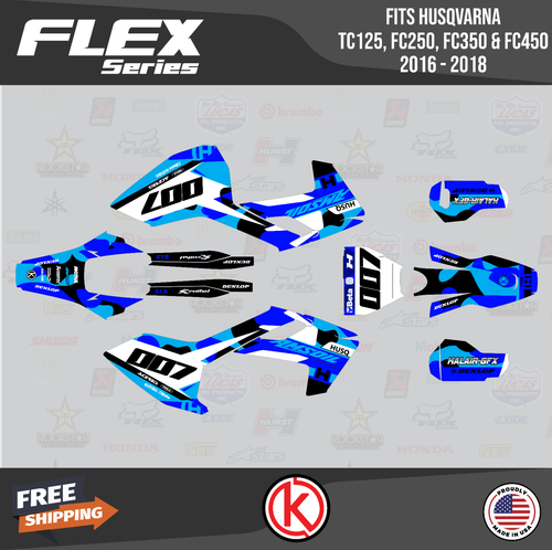 Graphics Kit for Husqvarna TC125 FC250 FC350 FC450 2016 2017 2018 Flex ...