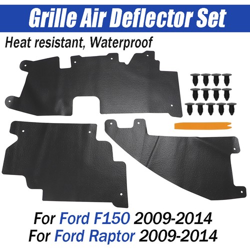 For 09-14 Ford F150 & Raptor 3 Pc Radiator Grille Air Deflector Set w ...