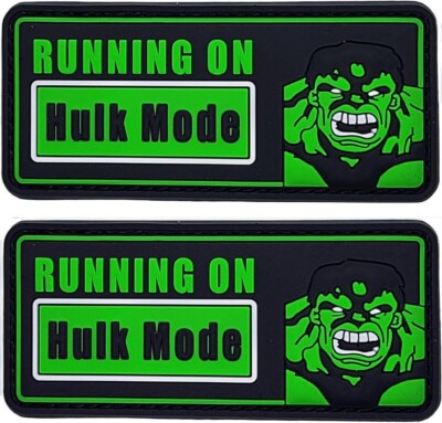 Running on Hulk mode 3D-PVC RUBBER PATCH |2PC - HOOK BACKING PVC 3.5"x1.5" | eBay