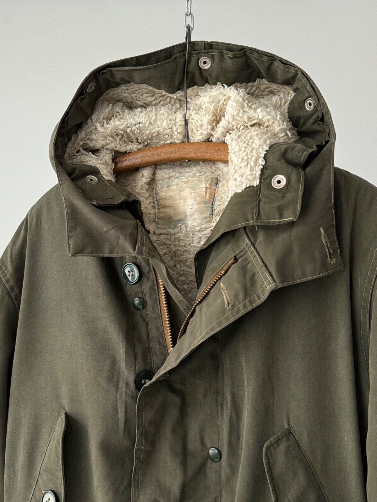 1960s Vintage Military US Army M47 Overcoat Parka Wit… - Gem