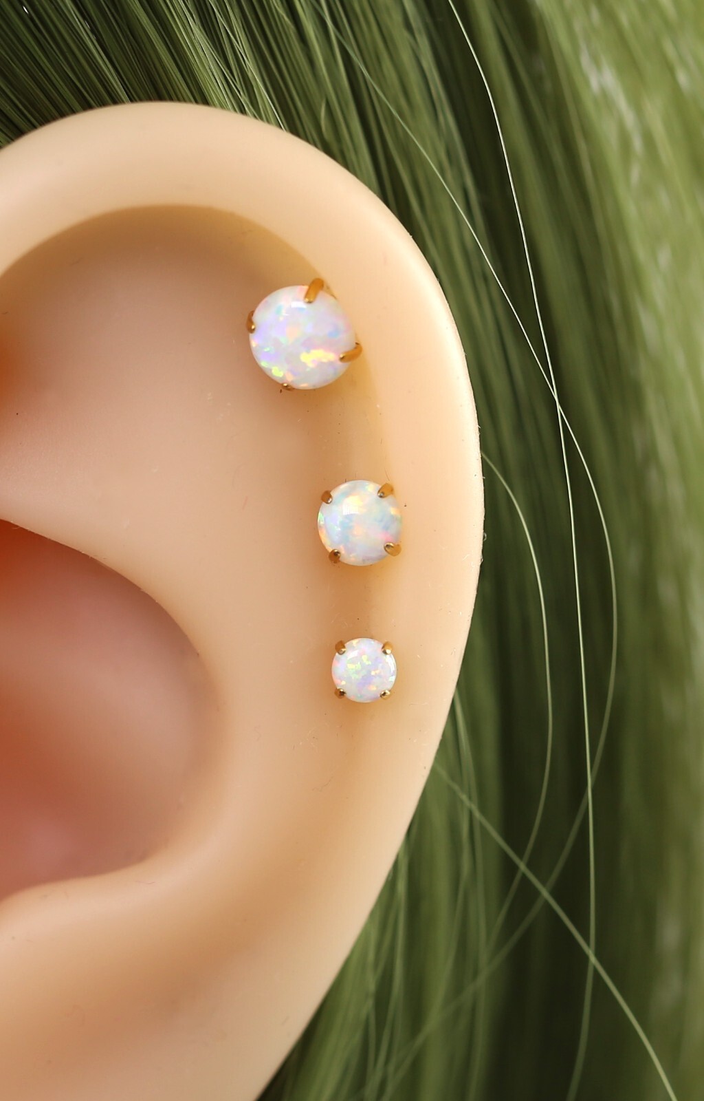 Opal Push Pin Stud Ring Bar Labret Lip Ear Earrings Conch Helix Tragus ...