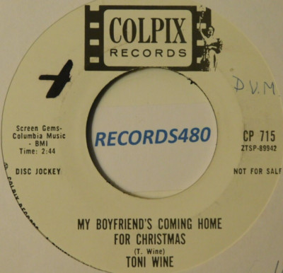 PROMO 45 Toni Wine "My Boyfriend's Coming Home for Christmas/What a ...