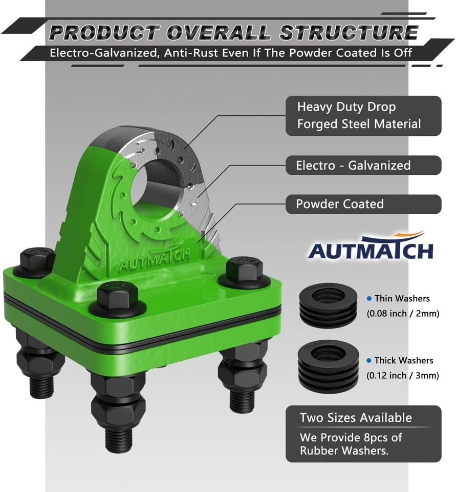Universal D Ring Shackle Mount Bracket with Bolt-On Clevis - Max 24T ...