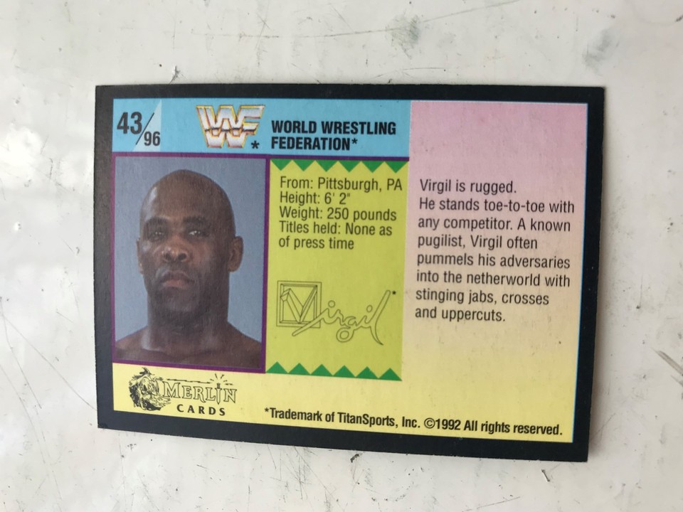 Carte De Collection Classique WWF 1992 Série Or - Virgil #43 Hasbro WWE ...