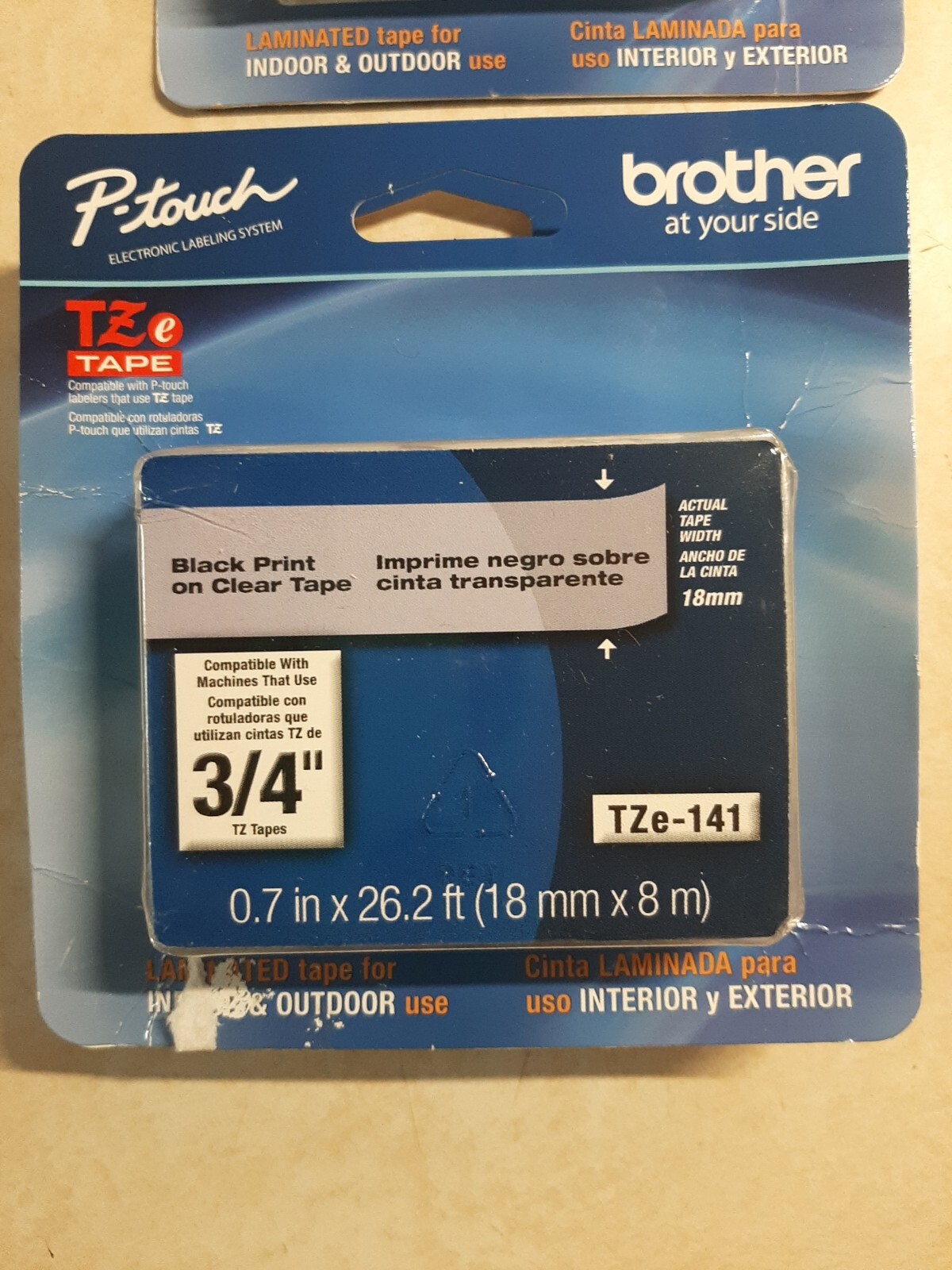 Brother P-Touch® TZe-141 Standard Adhesive Laminated Labeling Tape 3/4 ...